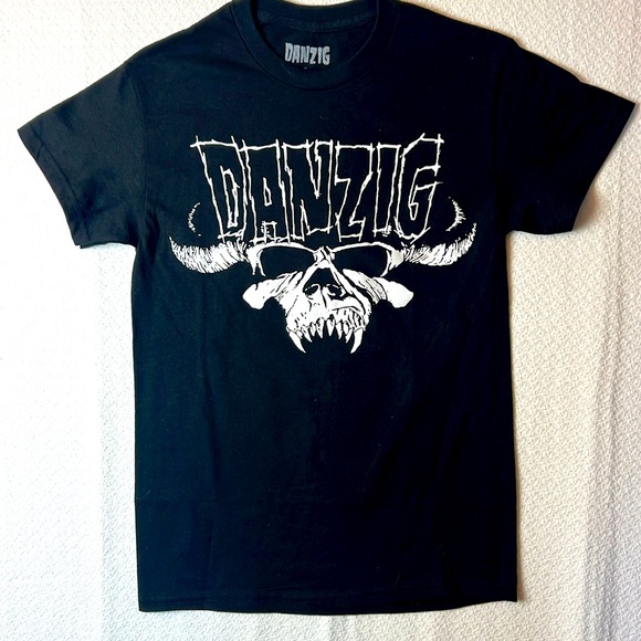 Tops | Danzig Merch Crystar Skull Tshirt 8s Punk Black Cotton Tee Sz M ...